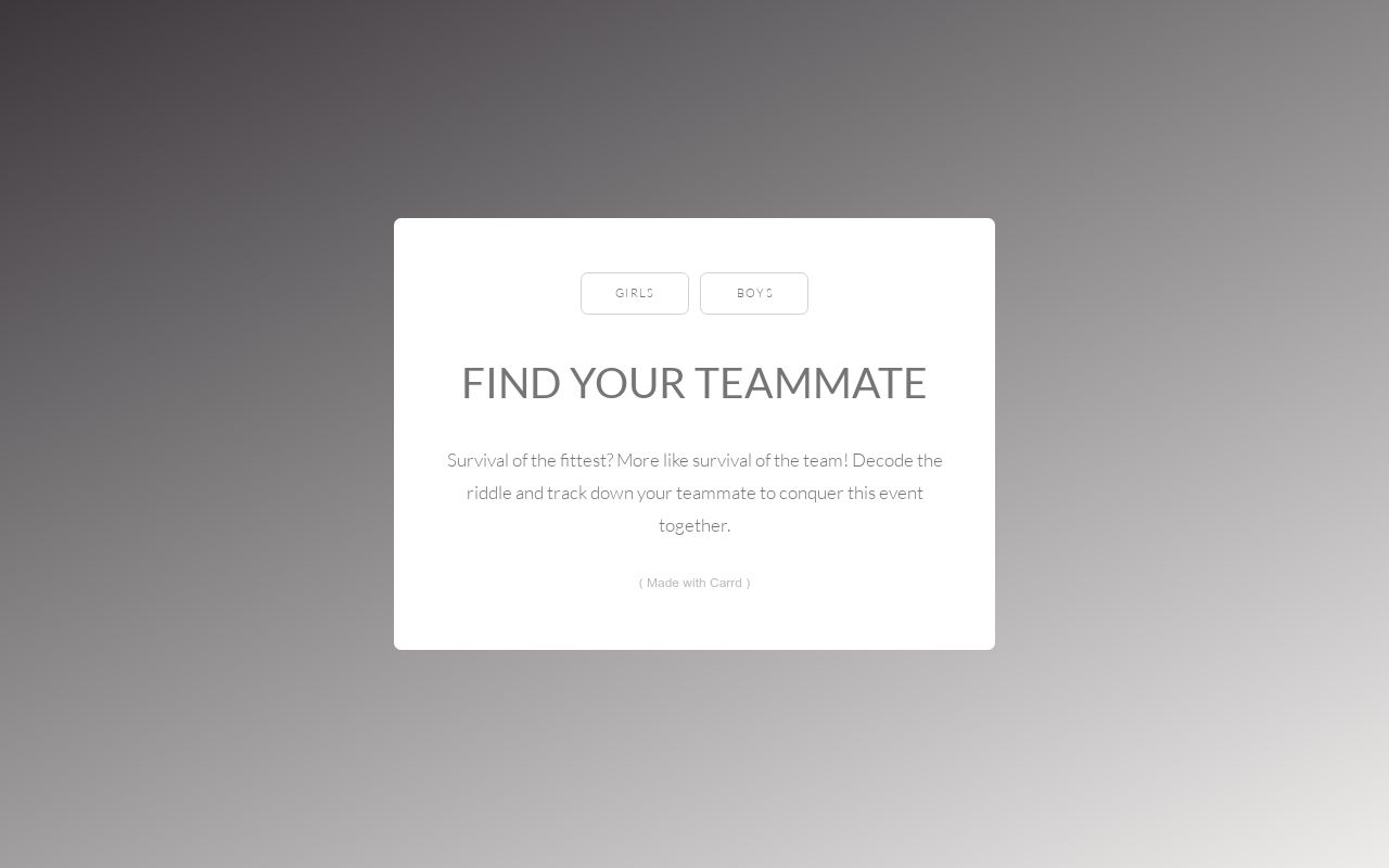 FIND YOUR TEAMMATE